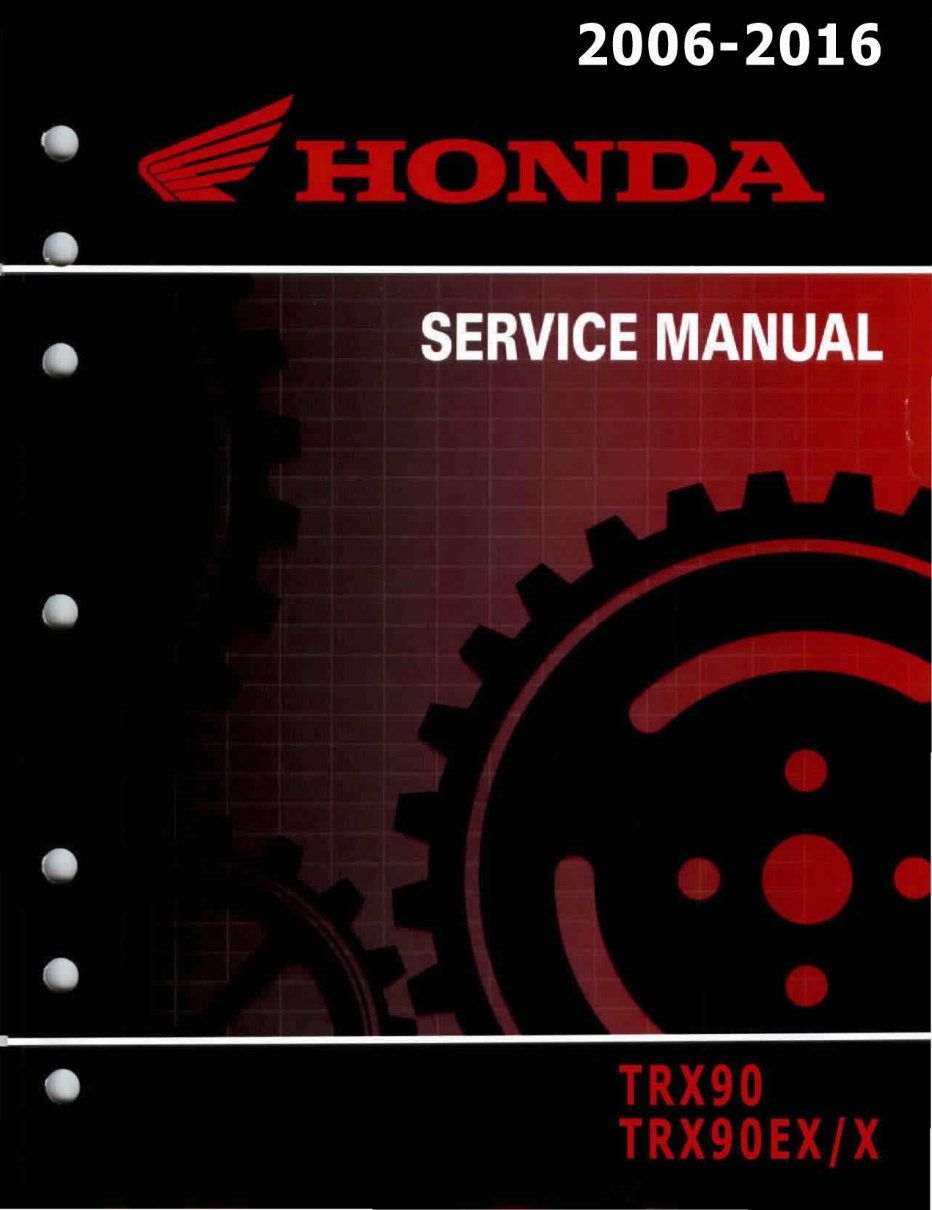 2006-2012 Honda TRX90 TRX90EX TRX90X ATV Service & Repair Manual ...