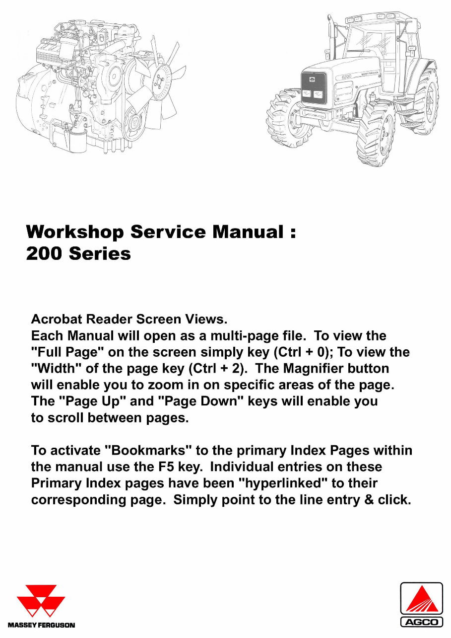 Massey Ferguson 200 Series Tractor Workshop Service Manual | eManualOnline