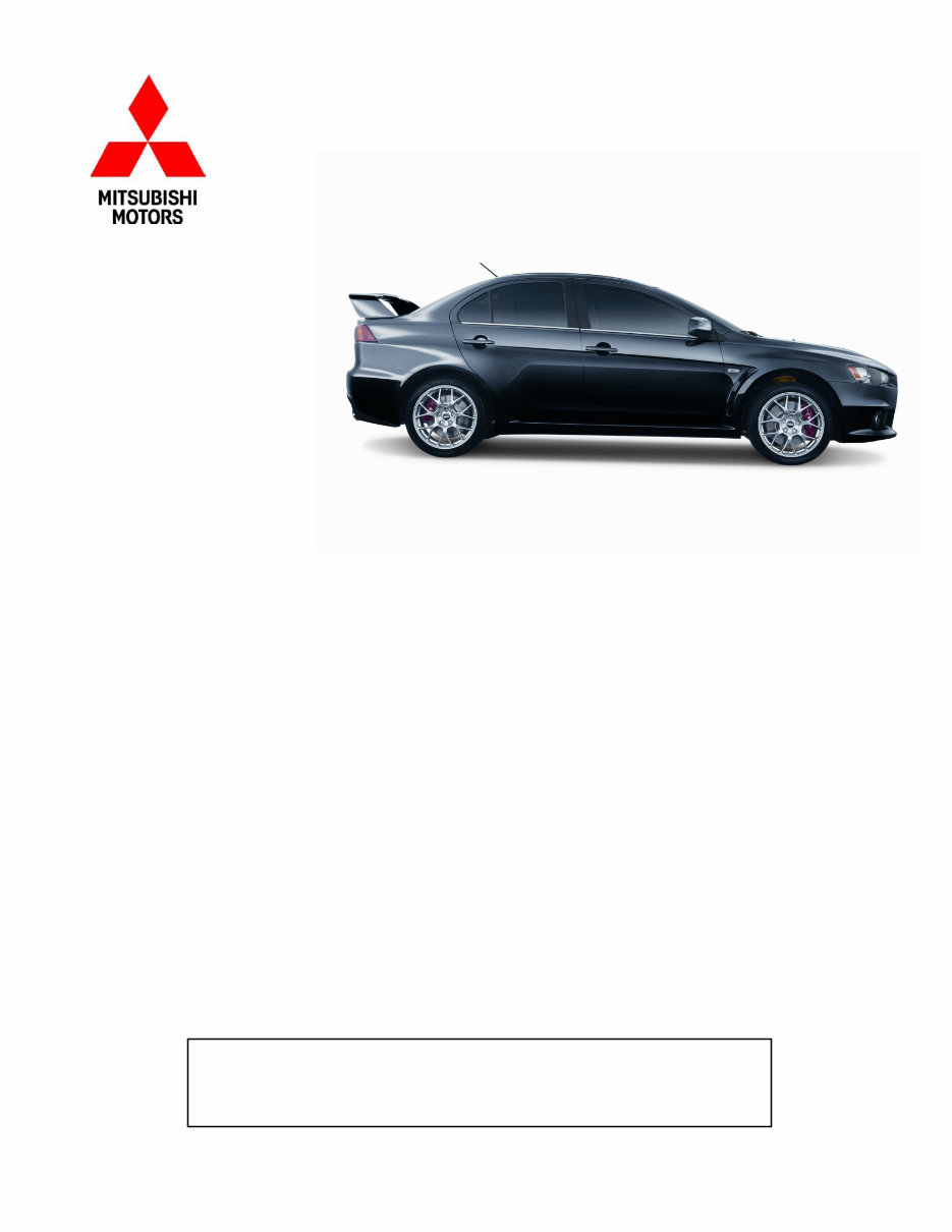 2010 MITSUBISHI Lancer Evolution Service and Repair Manual | eManualOnline