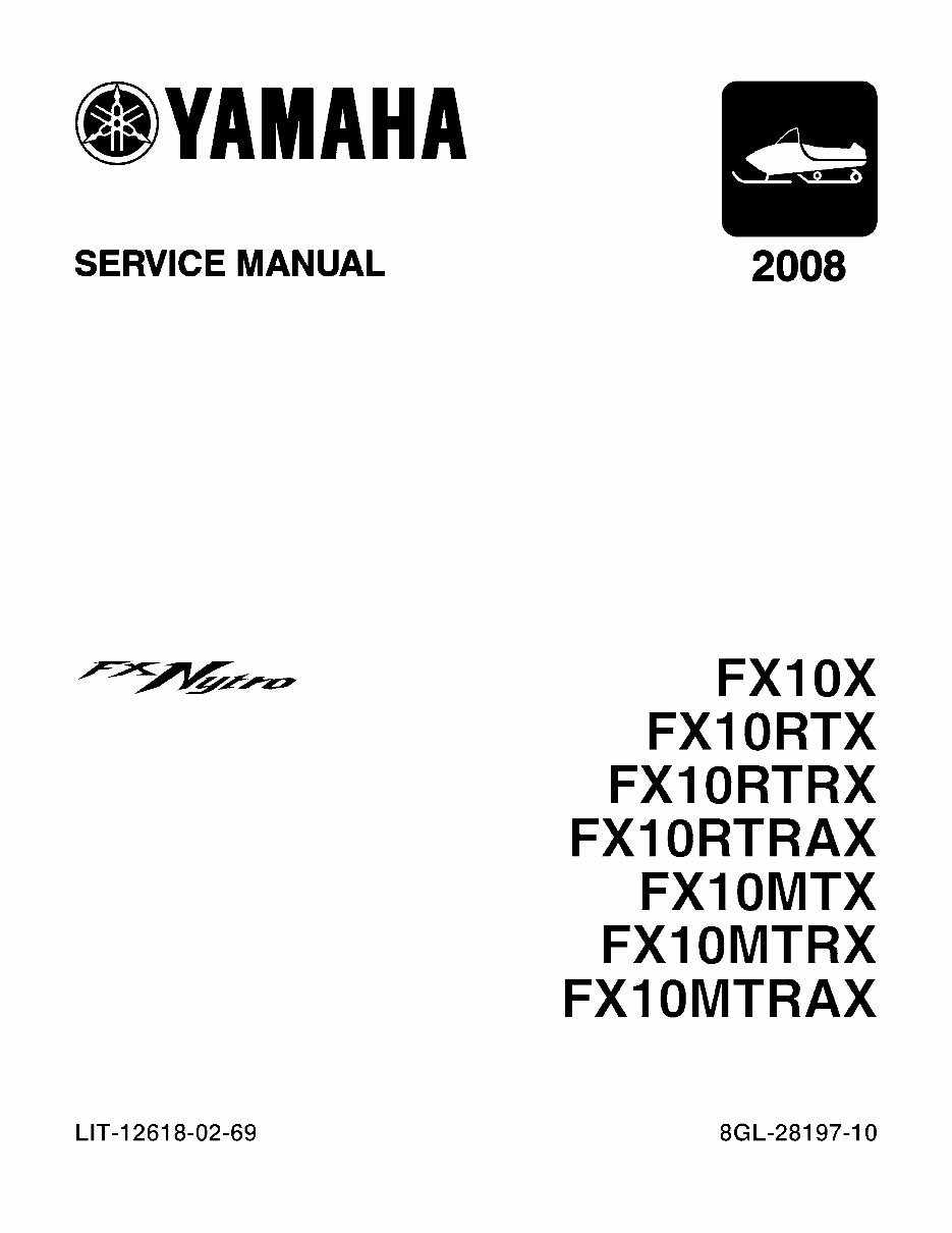 2008-2013 Yamaha FX Nytro Series OEM Service & Repair Manual ...