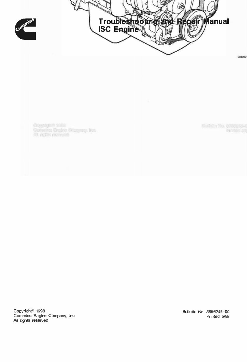 Cummins ISC Series Complete Workshop Service Repair Manual | eManualOnline