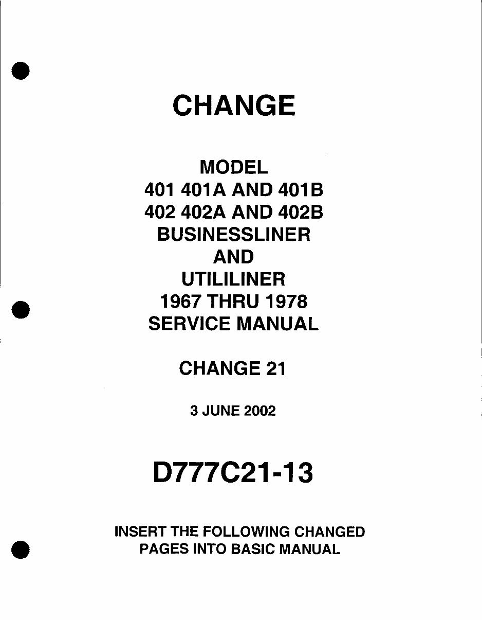 1967-1978 Cessna 401 402 Aircraft Service & Repair Manual | eManualOnline