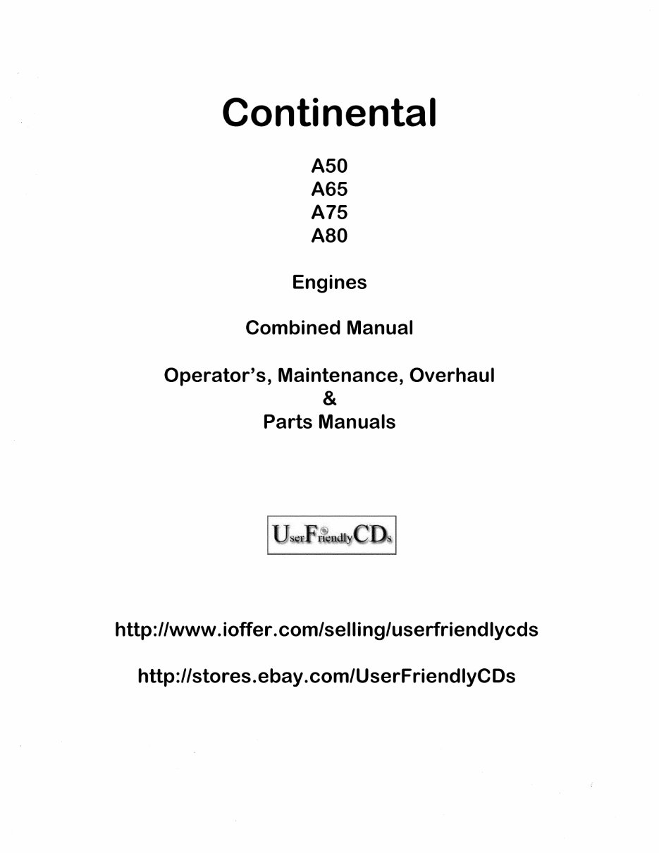 CONTINENTAL AIRCRAFT EngineS A65-75 OVERHAUL Manual | eManualOnline