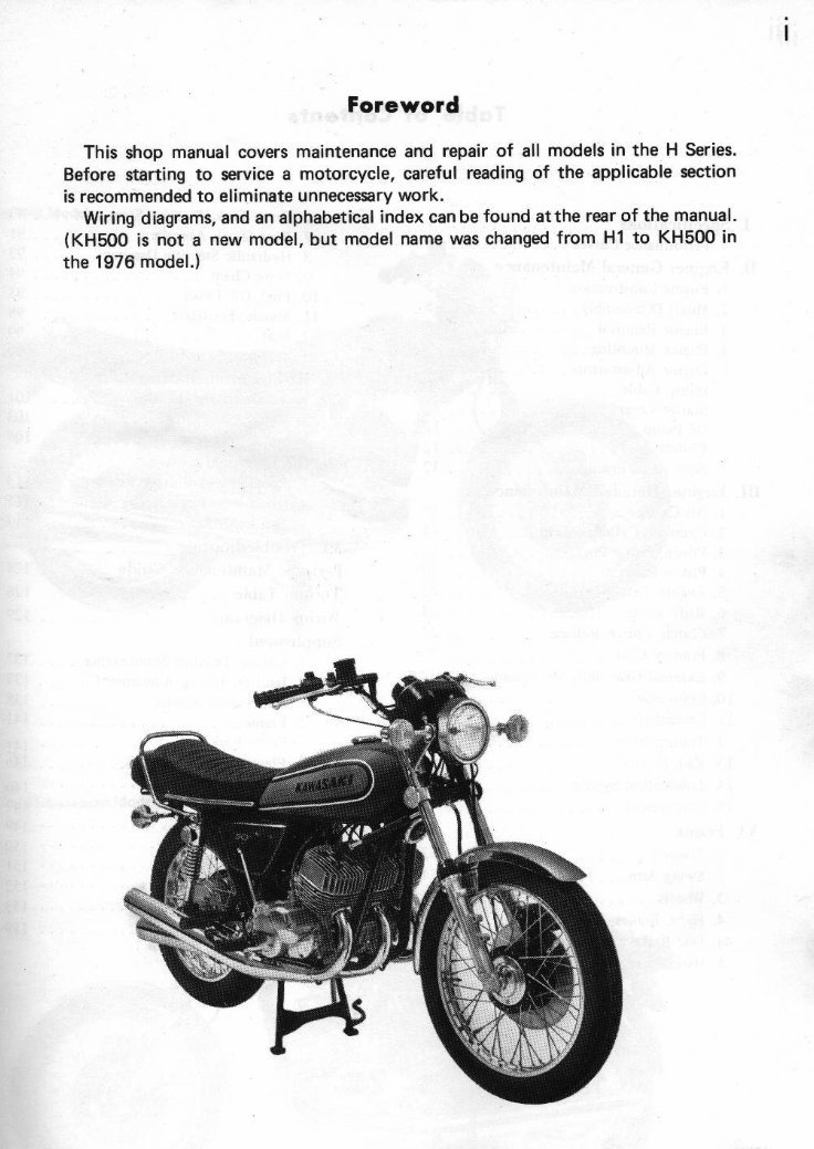 1969-1977 Kawasaki H Series (H1/KH500/H2) OEM Service & Repair Manual ...