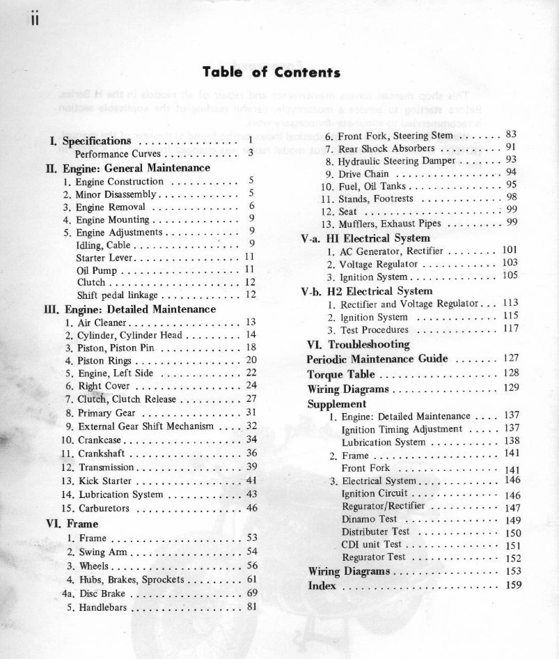 1969-1977 Kawasaki H Series (H1/KH500/H2) OEM Service & Repair Manual ...