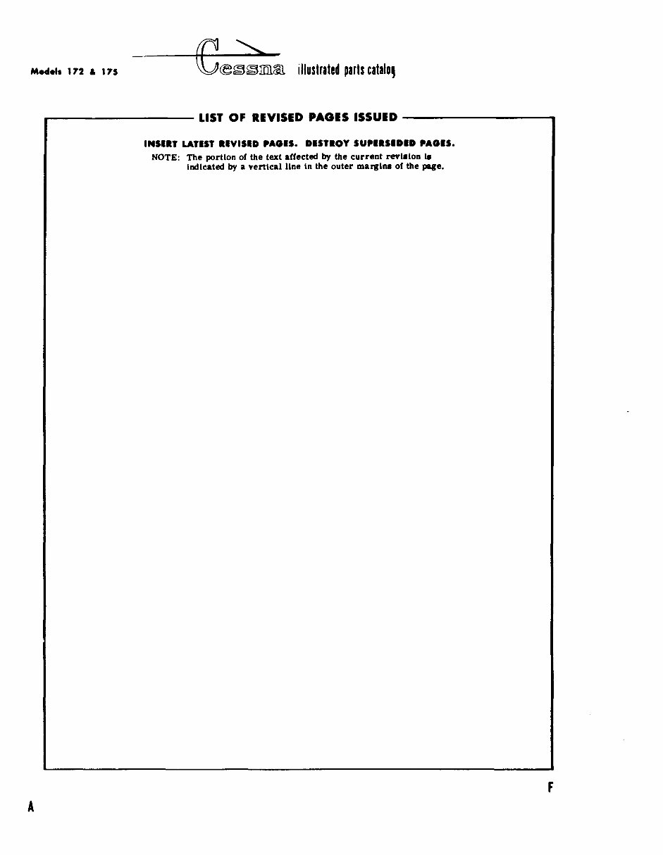 1956-1962 Cessna 172 & 175 Series IPC Parts Manual Catalog ...