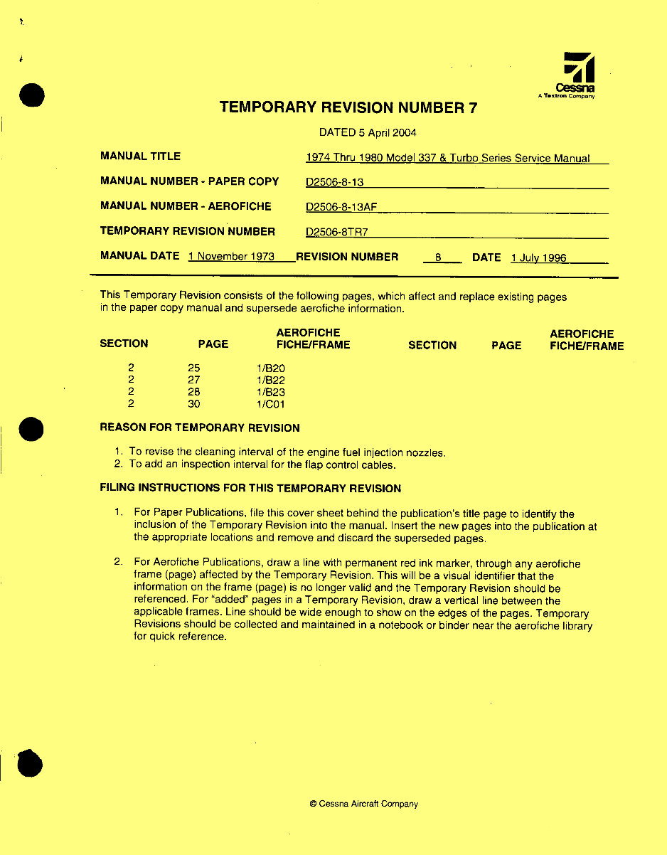Cessna 337 T337 service manual skymaster | eManualOnline
