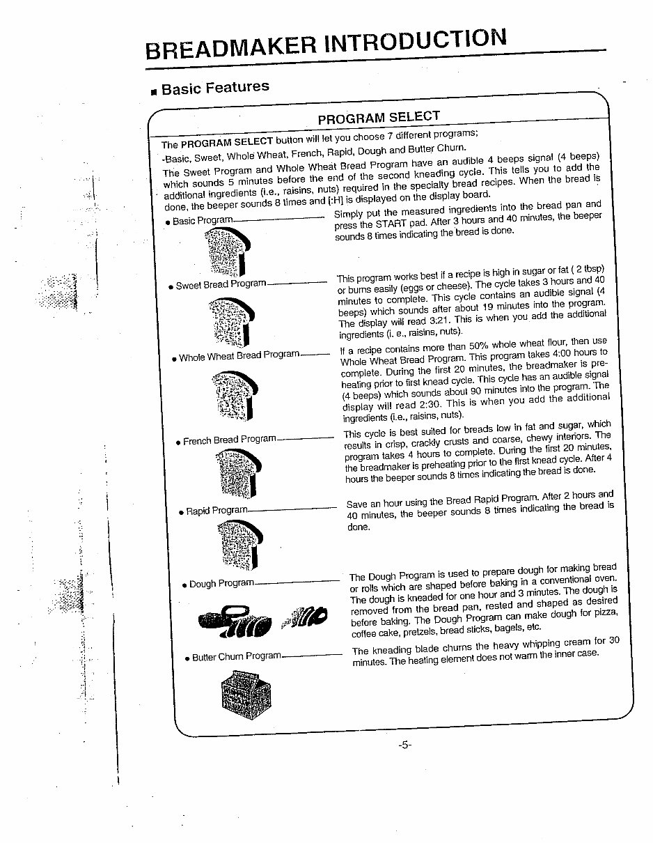 Toastmaster Platinum Bread Butter Maker Parts model 1199S instruction ...