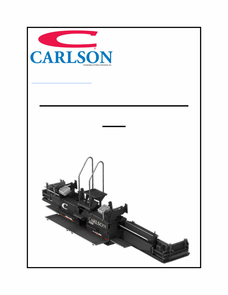 Carlson Dynapac EZIV 10 Screed Tractor Operation Service & Parts Manual ...