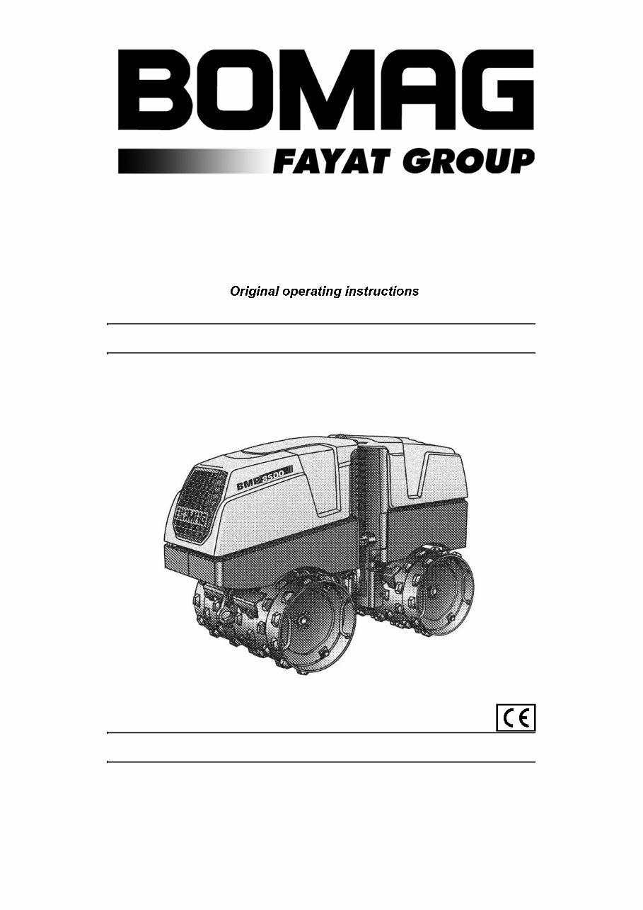 Bomag BMP 8500 operating and maintenance instructions | eManualOnline