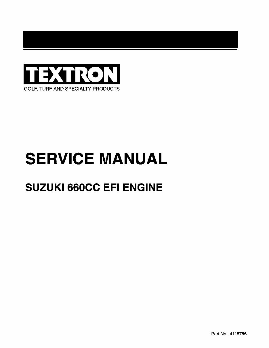 2001-Onwards Textron Suzuki 660cc EFI Engine Service & Repair Manual ...