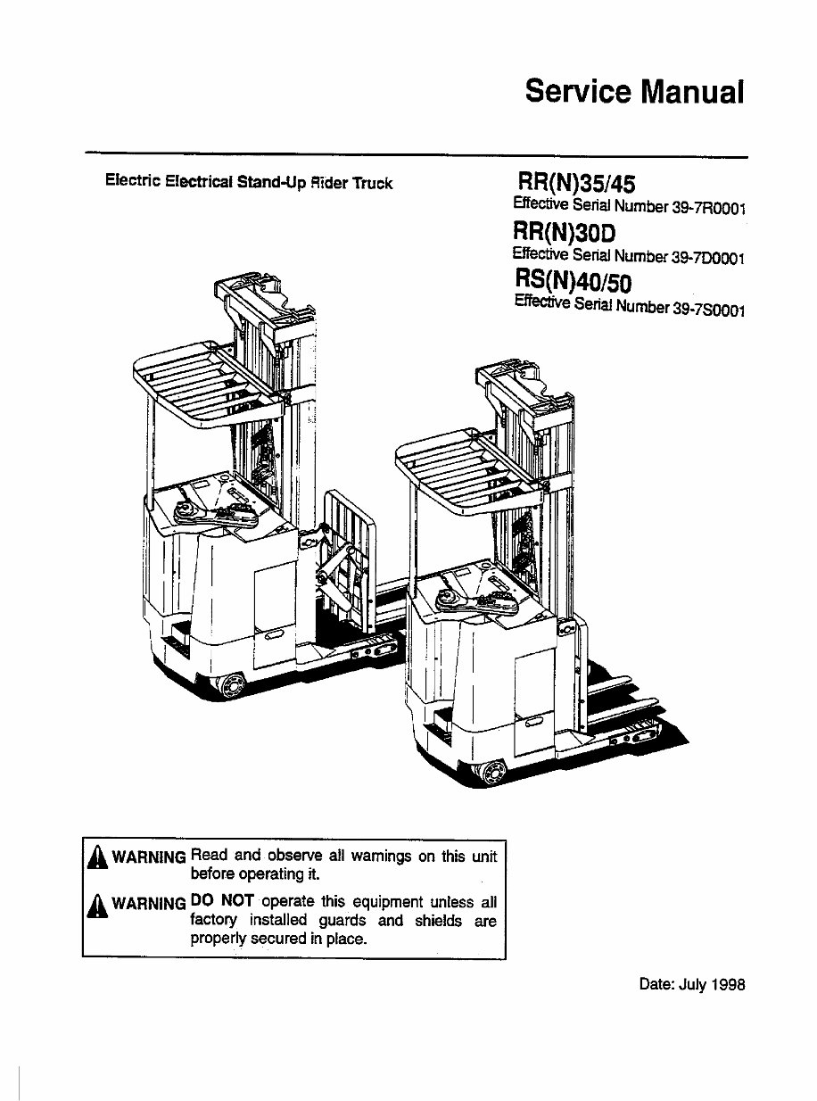 NISSAN Forklift RRN35/45 RRN30D RSN40/50 | eManualOnline