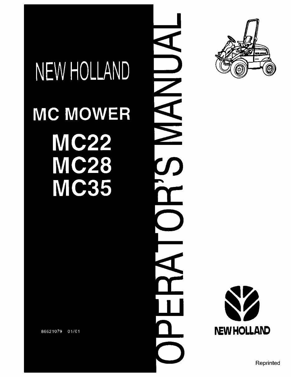 New Holland MC22, MC28, MC35 Operator`s Manual | eManualOnline
