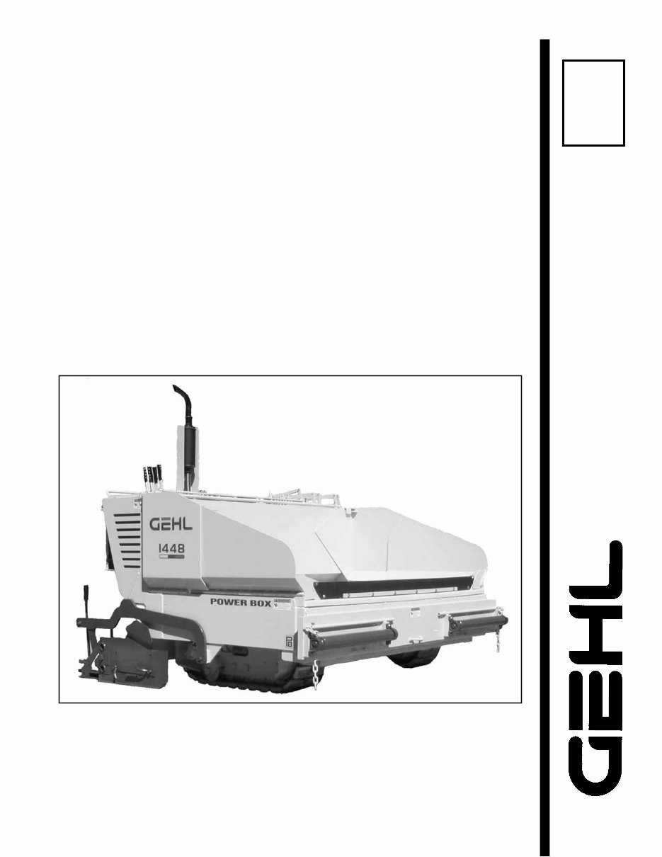 Gehl 1438 1448 Power Box Self-Propelled Paver Parts Manual (Serial ...