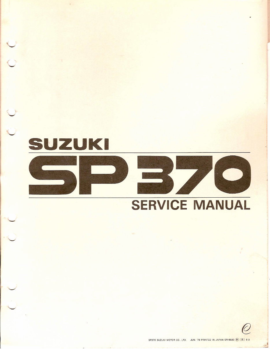 Suzuki SP370 SP 370 Motorcycle Complete Workshop Service Repair Manual ...