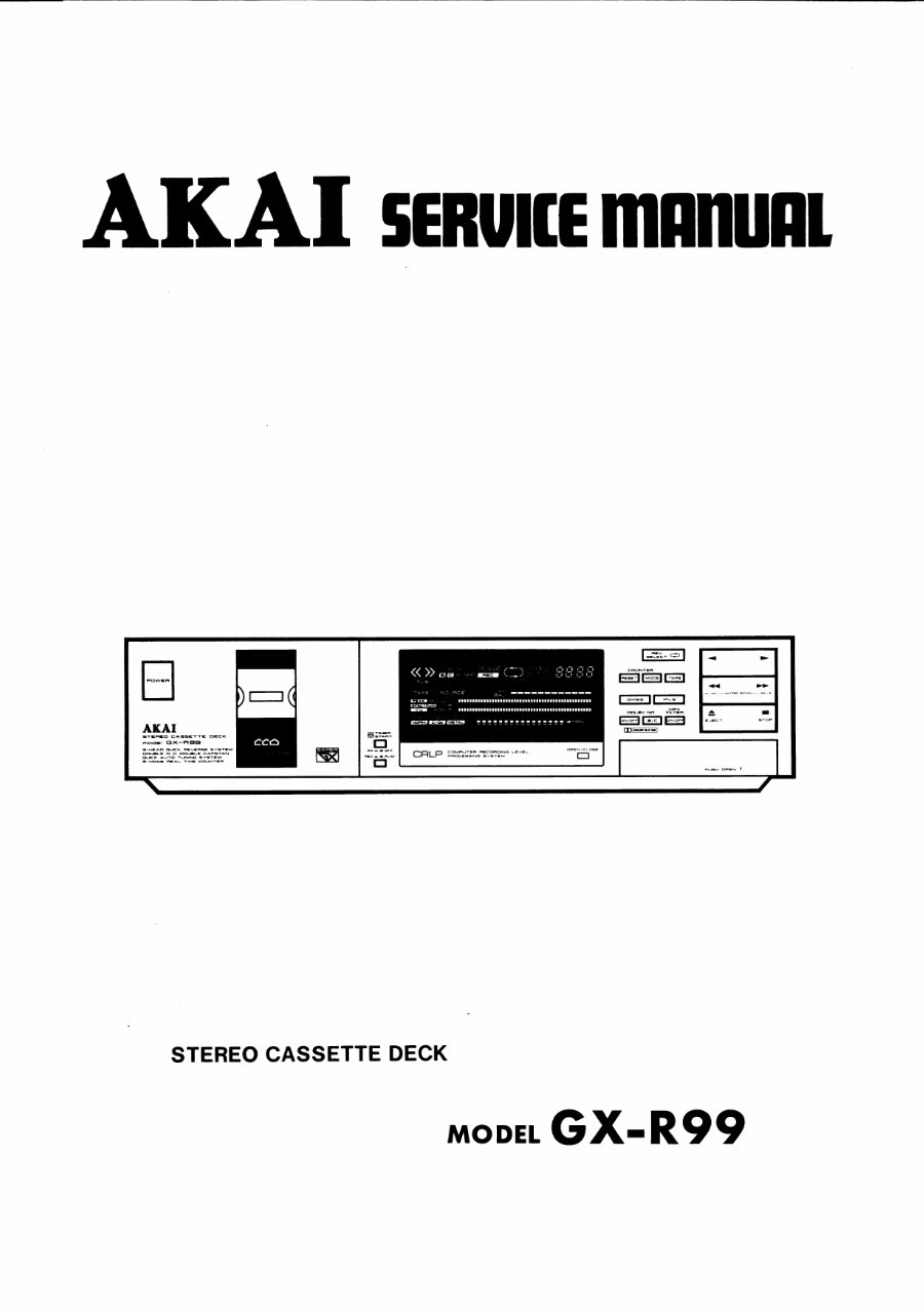 Akai GX-R99 cassette deck , Service Repair Manual | eManualOnline