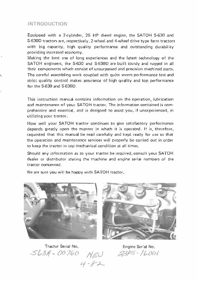 satoh bull s630 and s630d instruction manual | eManualOnline