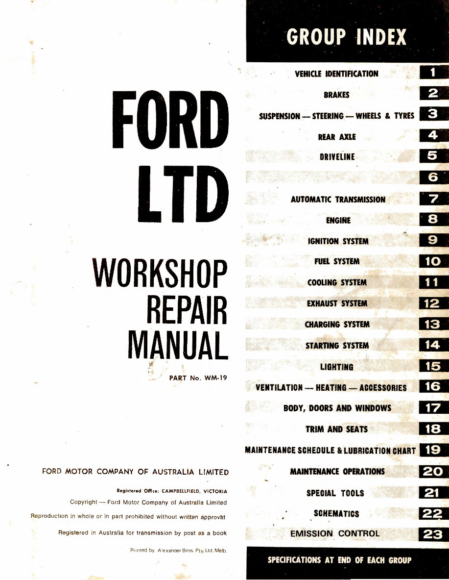 Ford LTD P6 1976-1979 Service Repair Workshop Manual | eManualOnline